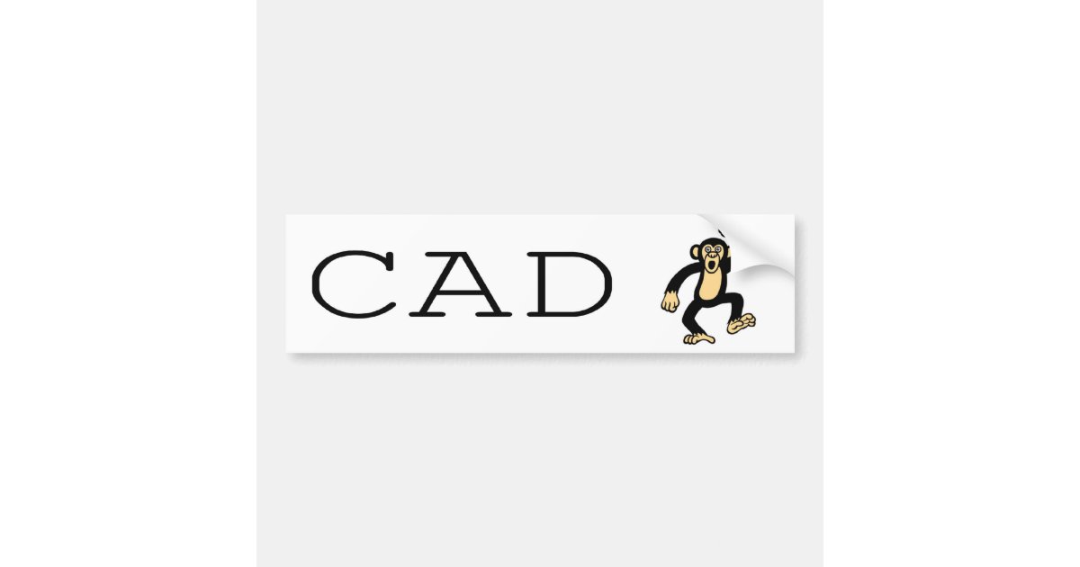 CAD Monkey 1 Bumper Sticker | Zazzle
