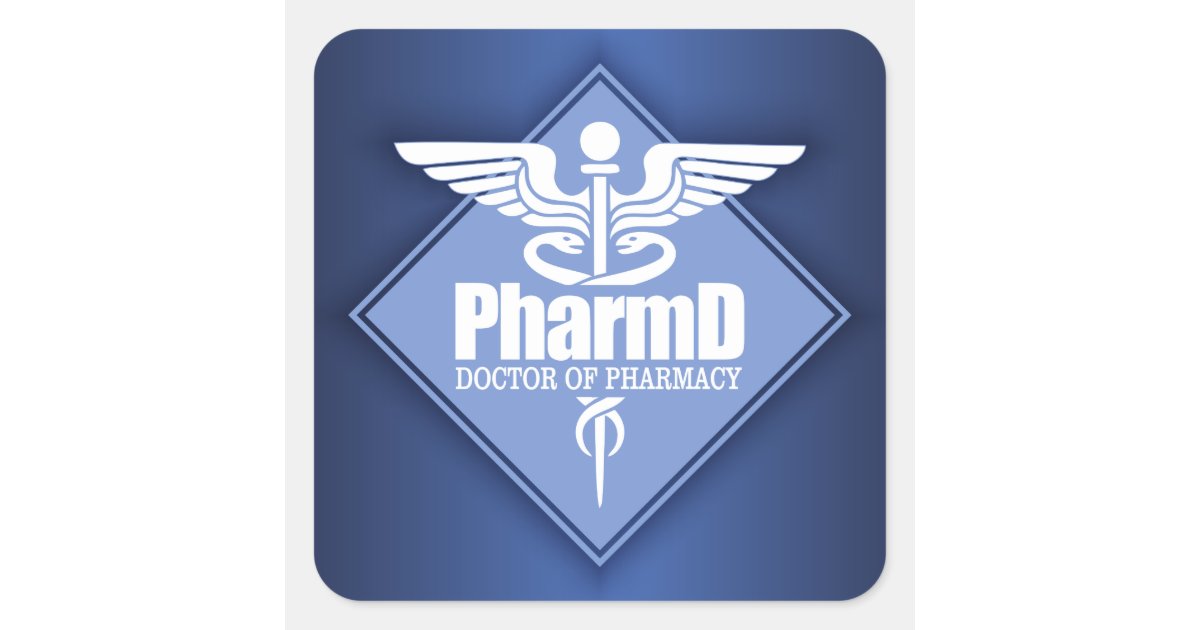 Cad PharmD (diamond) Square Sticker | Zazzle