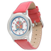 Caden boys name meaning crest red blue yellow lion watch | Zazzle