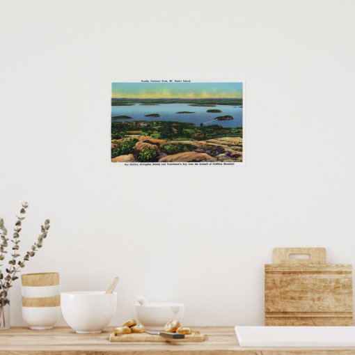 Cadillac Mt Summit View of Bar Harbor Poster | Zazzle
