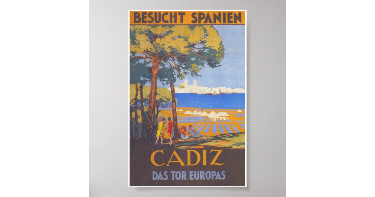 Cadiz Spain Vintage Travel Poster | Zazzle
