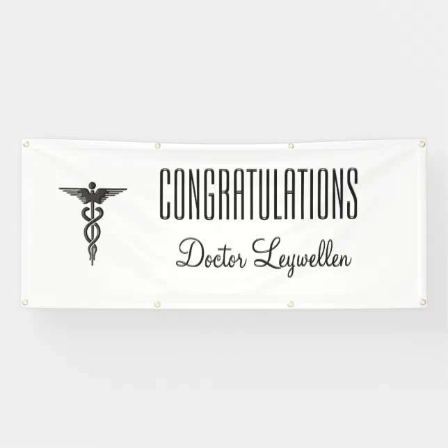 Caduceus Congratulations Doctor Nurse EMT Banner | Zazzle