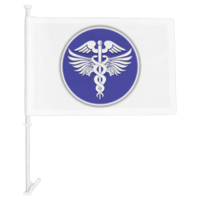 Caduceus doctor nurse medical sign car flag | Zazzle