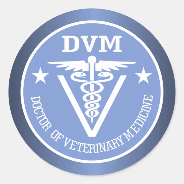 Caduceus DVM 2 Classic Round Sticker | Zazzle