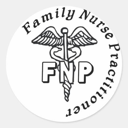 CADUCEUS FNP FAMILY NURSE PRACTITIONER CLASSIC ROUND STICKER | Zazzle.com