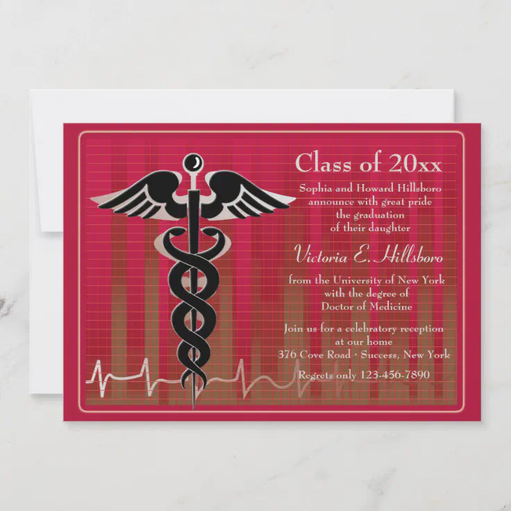 Caduceus Medical Graduation Invitation | Zazzle