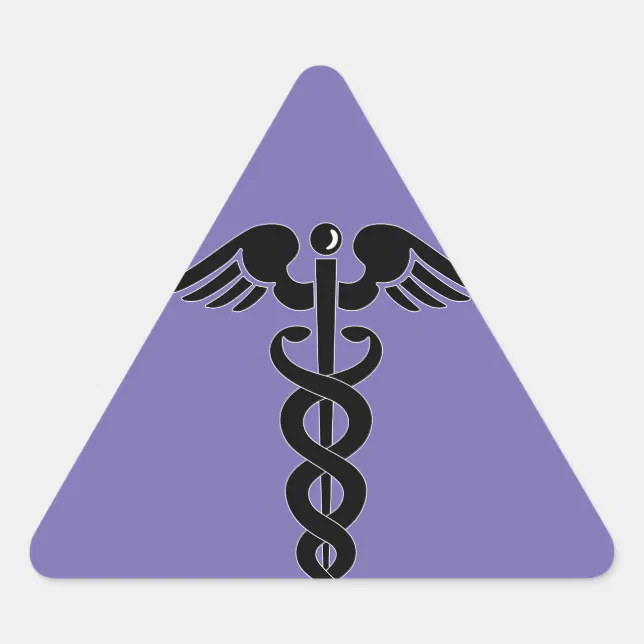 caduceus-medical-symbol-medical-logo triangle sticker | Zazzle