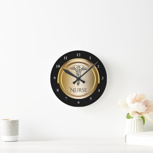 Caduceus Medical Symbol | Registered Nurses LPN RN Round Clock | Zazzle