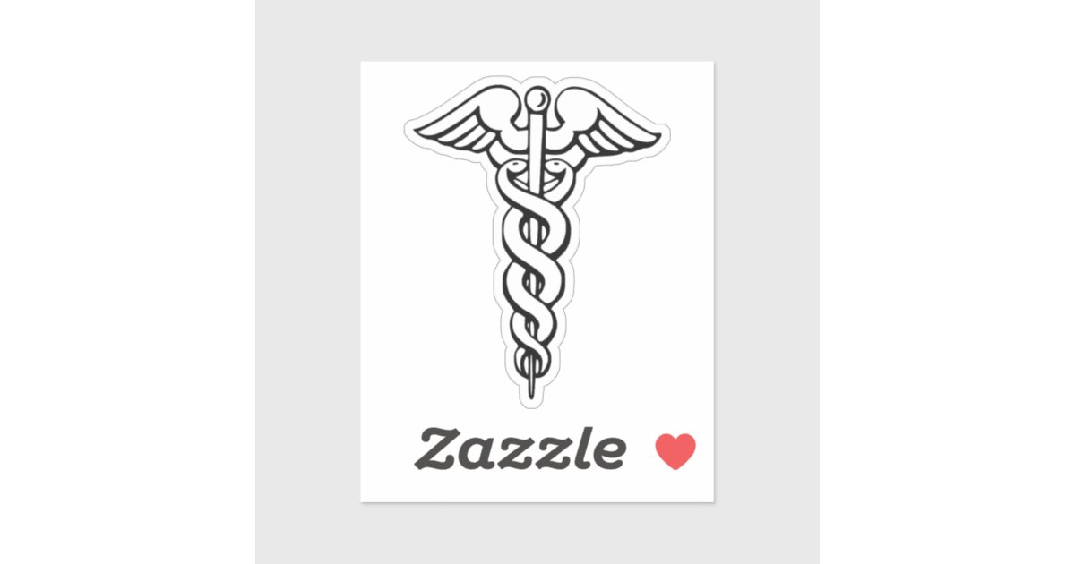 Caduceus Medical Symbol Sticker | Zazzle