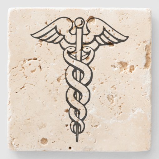 Caduceus Medical Symbol Stone Coaster | Zazzle