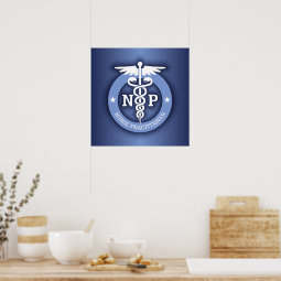 Caduceus NP (blue) Poster | Zazzle