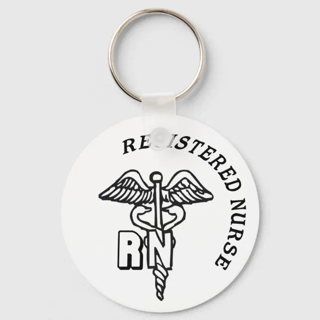 CADUCEUS RN LOGO REGISTERED NURSE KEYCHAIN | Zazzle
