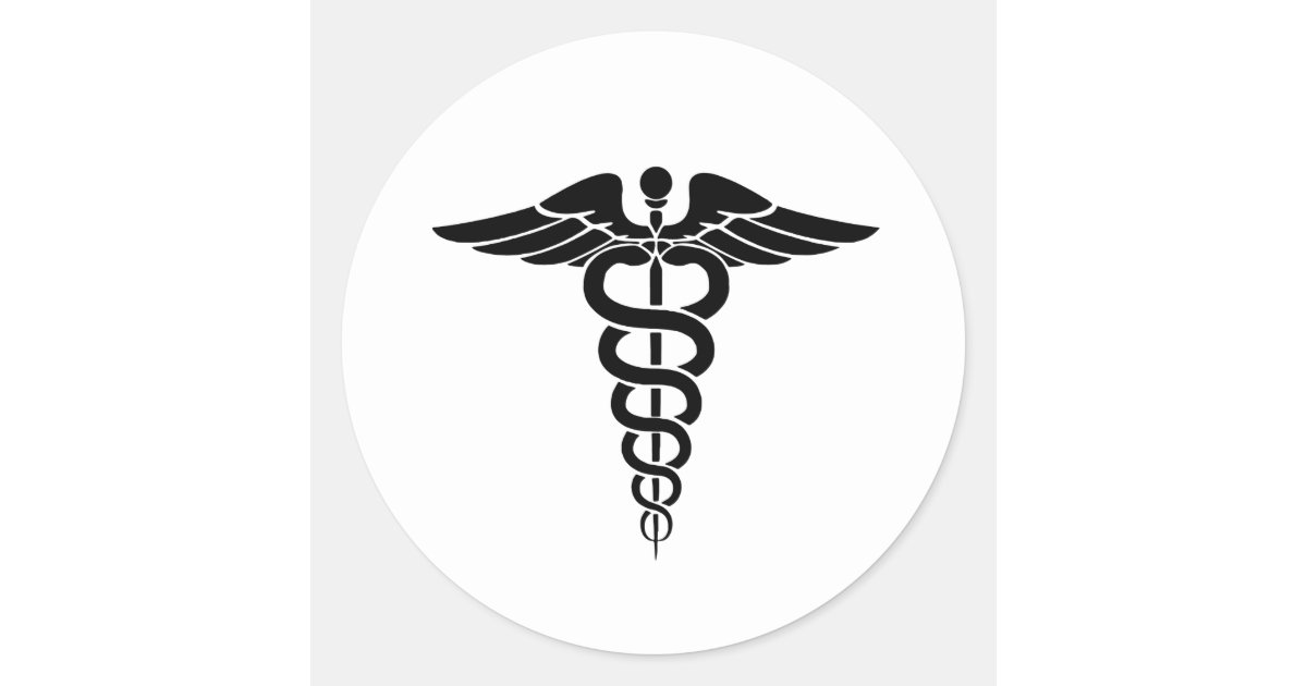 Caduceus Staff Classic Round Sticker | Zazzle
