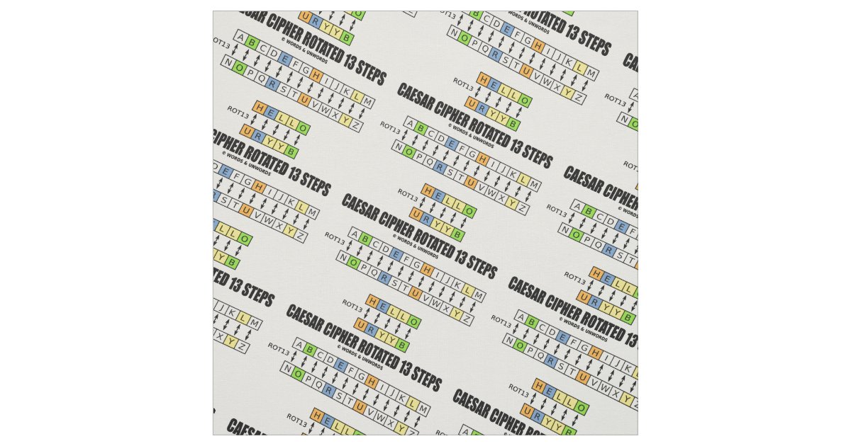 Caesar Cipher Rotated 13 Steps Cryptography Fabric | Zazzle.com