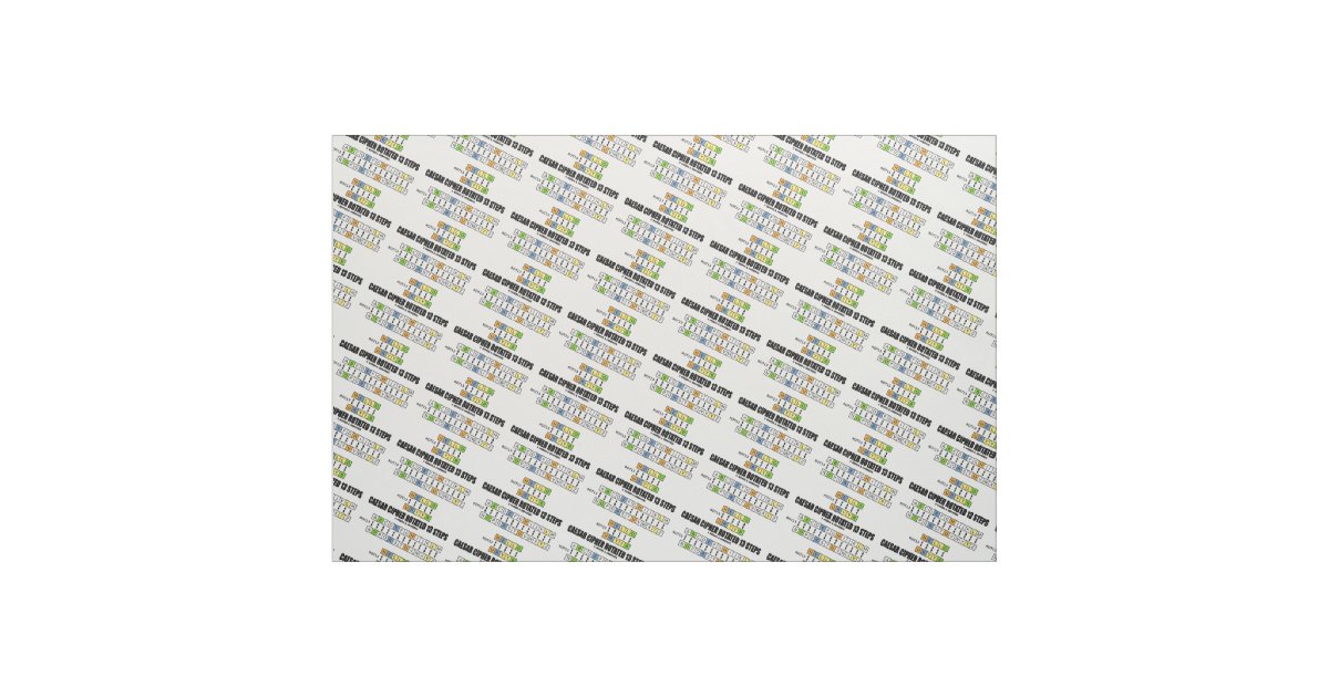 Caesar Cipher Rotated 13 Steps Cryptography Fabric | Zazzle.com