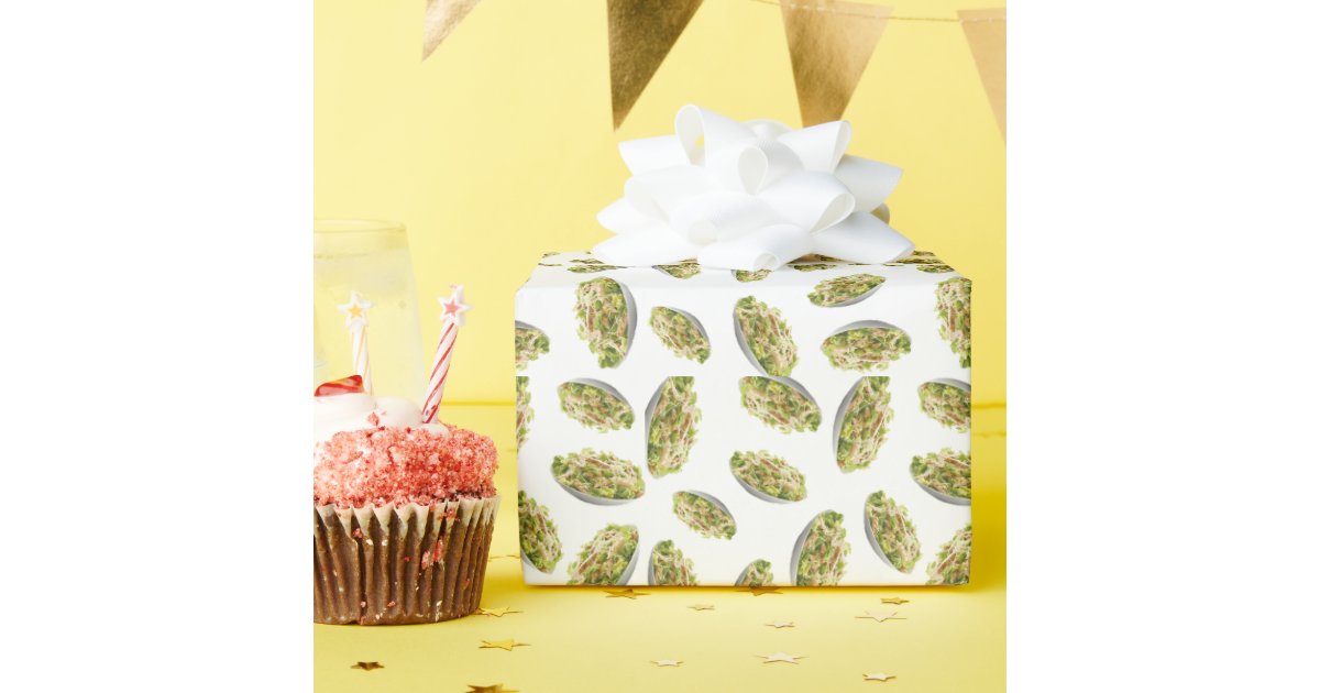Caesar salad pattern wrapping paper | Zazzle