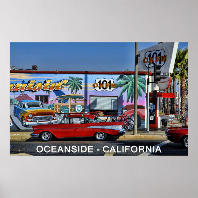 Cafe 101 in Oceanside, California Poster | Zazzle