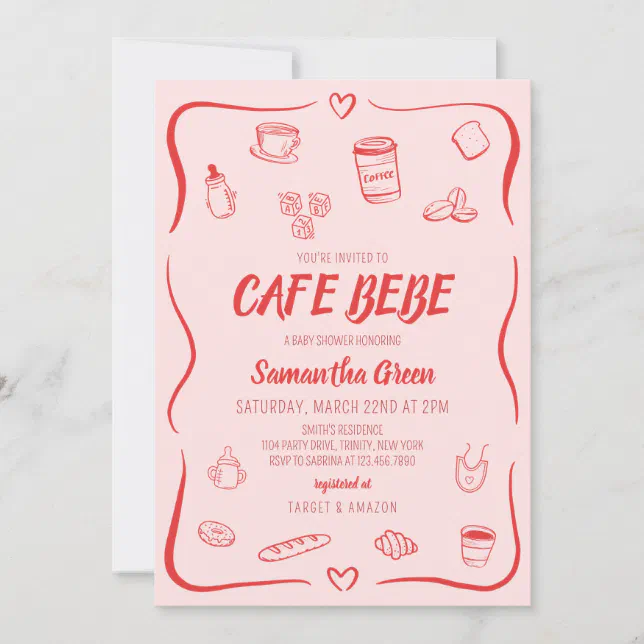 Cafe Bebe Baby Shower Invitation | Zazzle