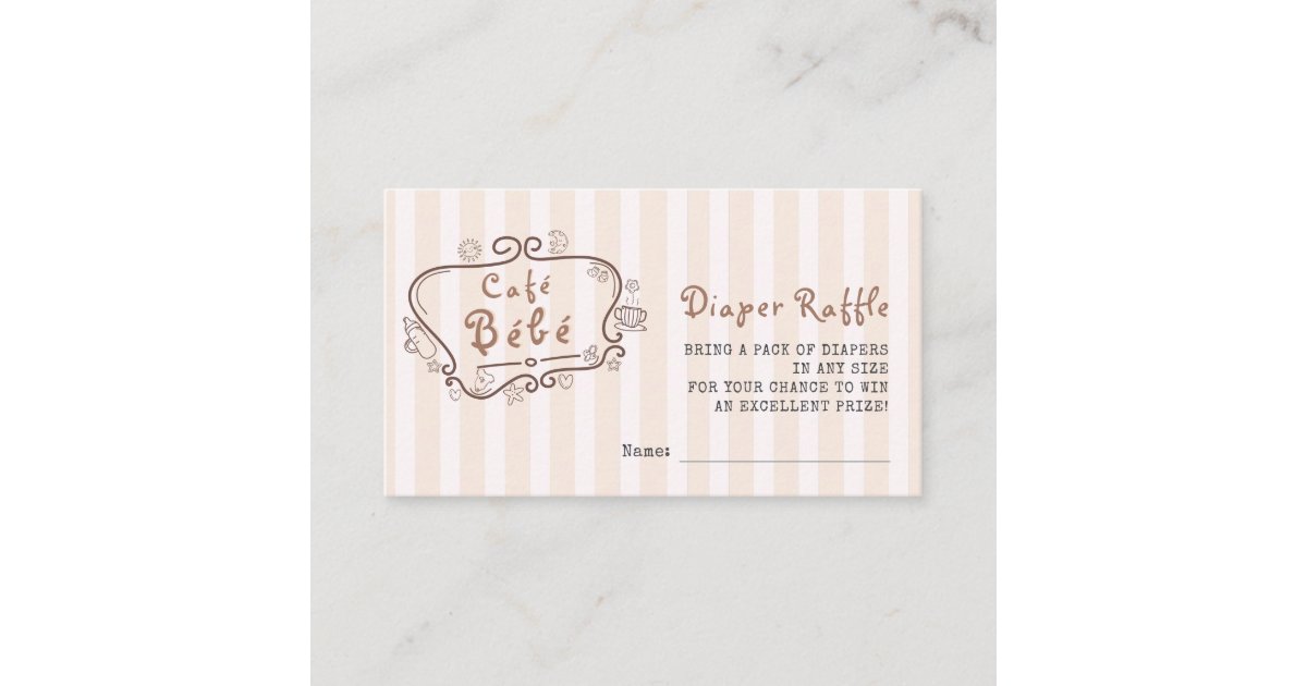 Café Bébé French Modern Gender Neutral Baby Shower Enclosure Card | Zazzle