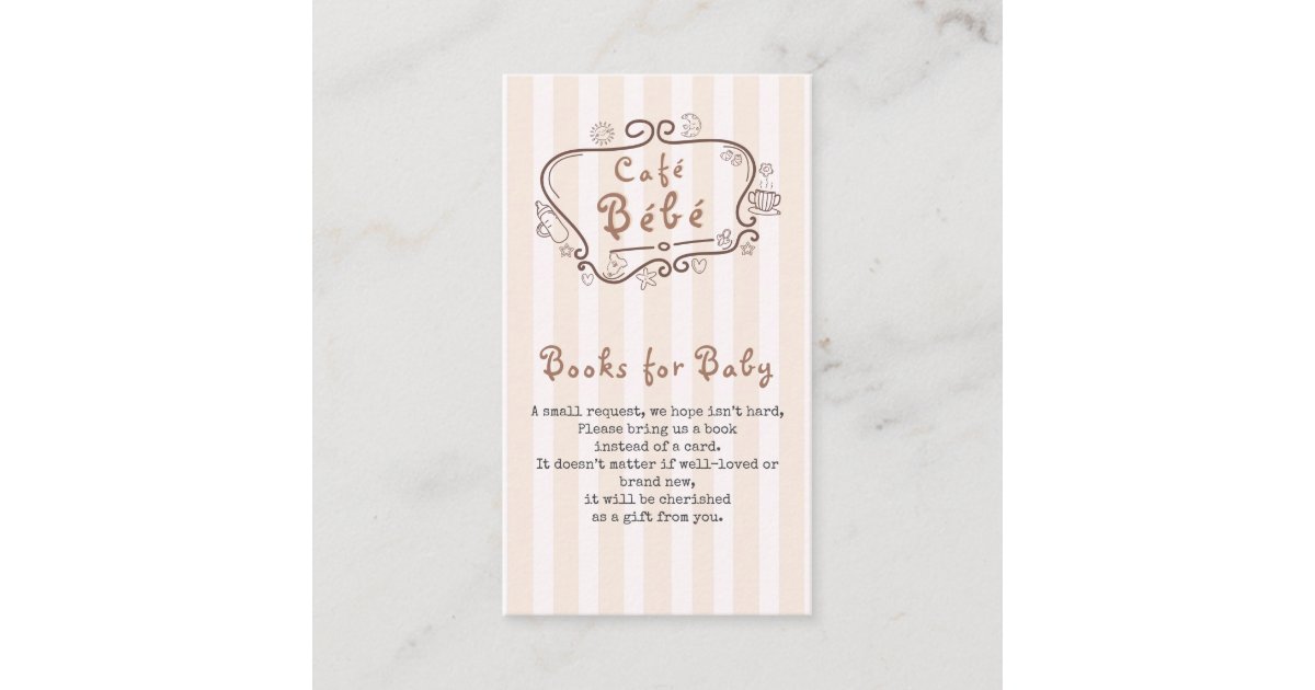 Café Bébé French Modern Gender Neutral Baby Shower Enclosure Card | Zazzle