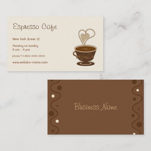 Cafe Business Card | Zazzle