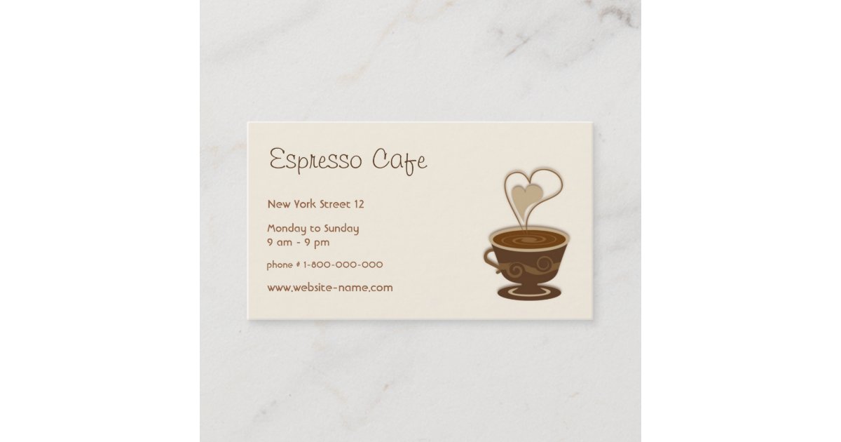 Cafe Business Card | Zazzle