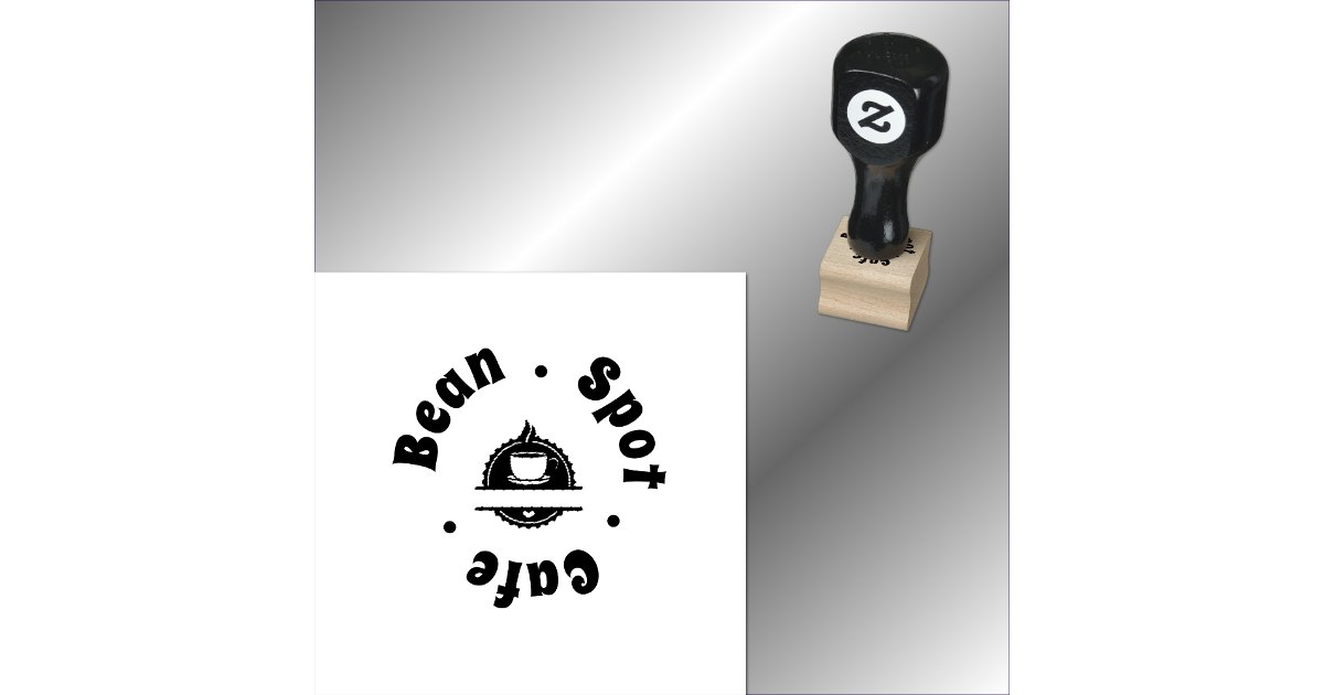 Cafe coffee cup logo image rubber stamp | Zazzle