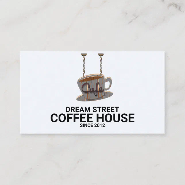 Cafe Coffee Shop Trendy Business Card | Zazzle