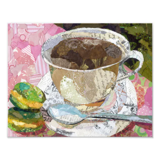 Cafe collage art photo print | Zazzle