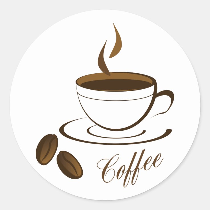 Cafe Hot Coffee Mug Coffee Classic Round Sticker | Zazzle