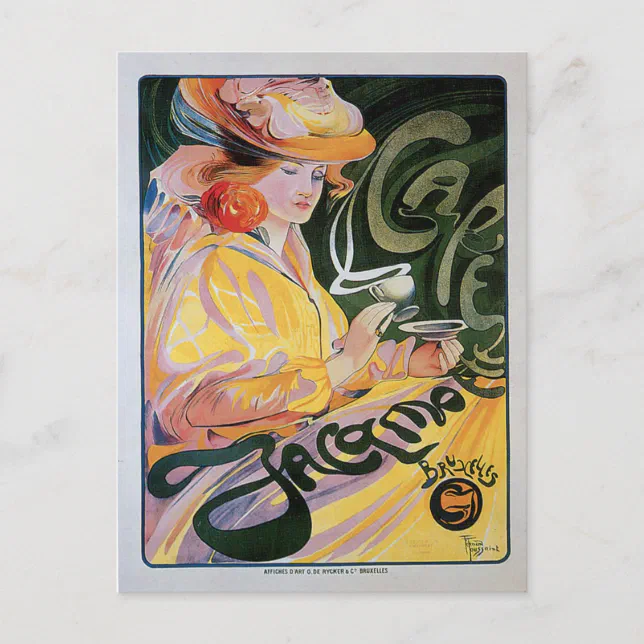 Cafe Jacamo Vintage Coffee Drink Ad Art Postcard | Zazzle