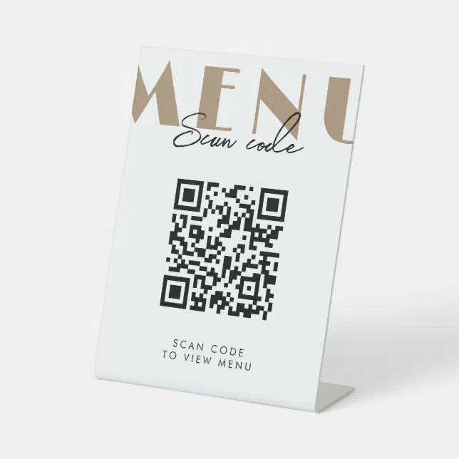 Cafe Modern Scan Menu QR Code Pedestal Sign | Zazzle