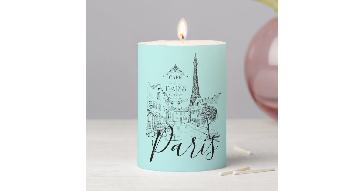 Cafe Paris Pillar Candle | Zazzle
