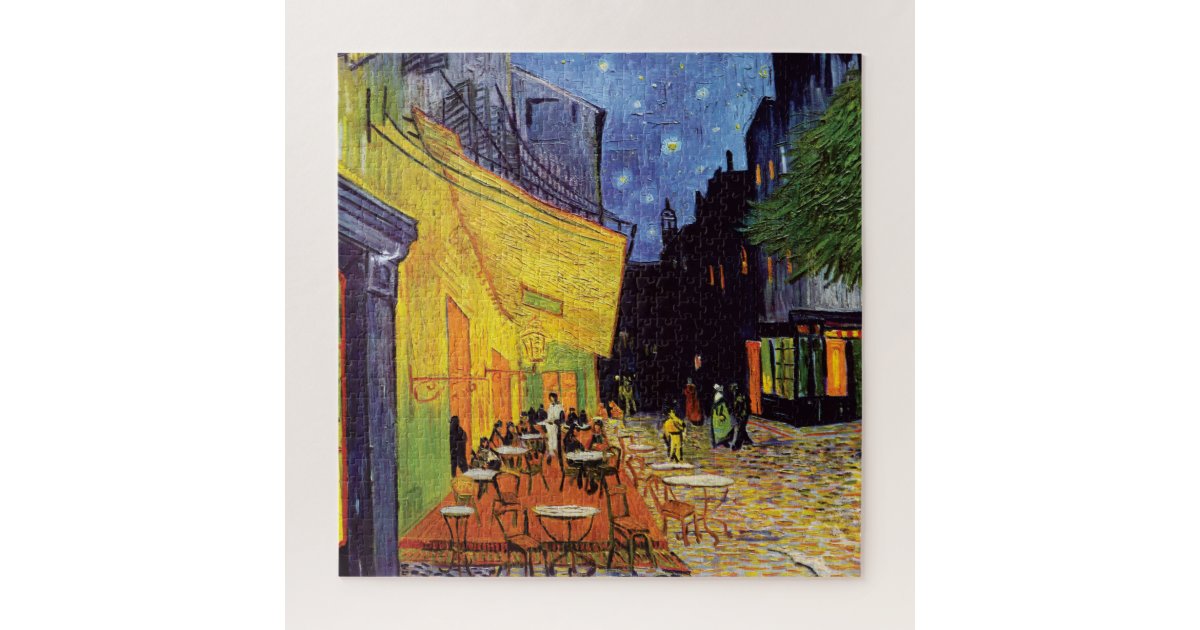 Cafe Terrace at Night by Vincent Van Gogh Jigsaw Puzzle | Zazzle
