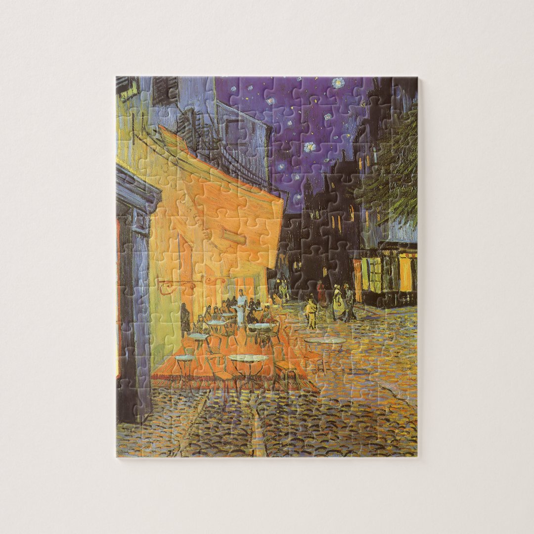 Cafe Terrace at Night by Vincent van Gogh Jigsaw Puzzle | Zazzle