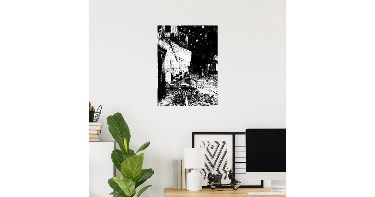 Cafe Terrace at Night Poster | Zazzle