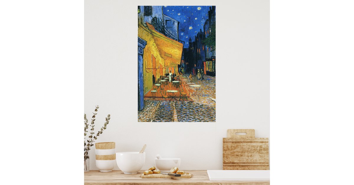 Cafe Terrace at Night Poster | Zazzle
