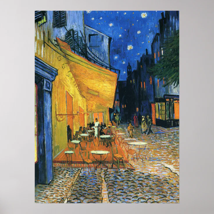 Cafe Terrace at Night Poster | Zazzle