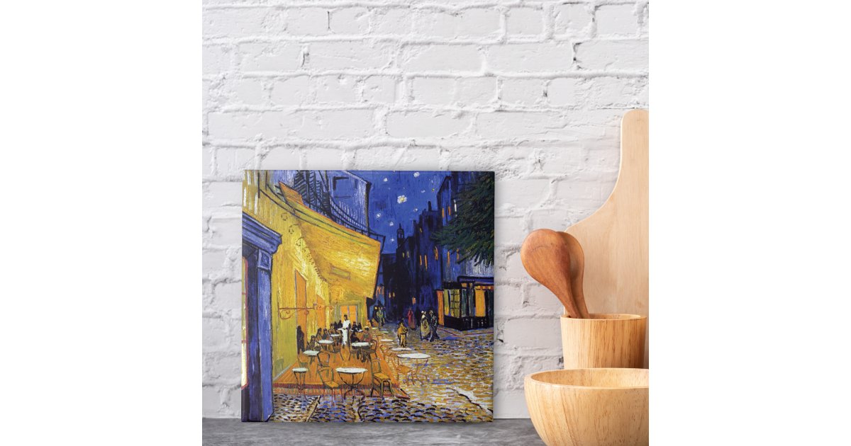 Cafe Terrace Cityscape Vincent van Gogh Tile | Zazzle