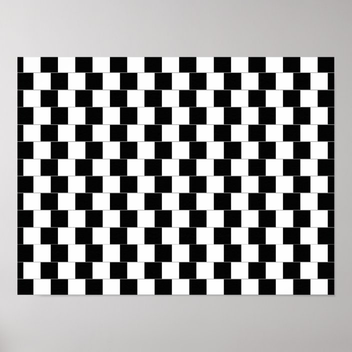 Cafe Wall Optical Illusion Horizontal Lines Poster | Zazzle.com