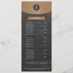 Cafeteria logo copper black chalkboard price list menu | Zazzle