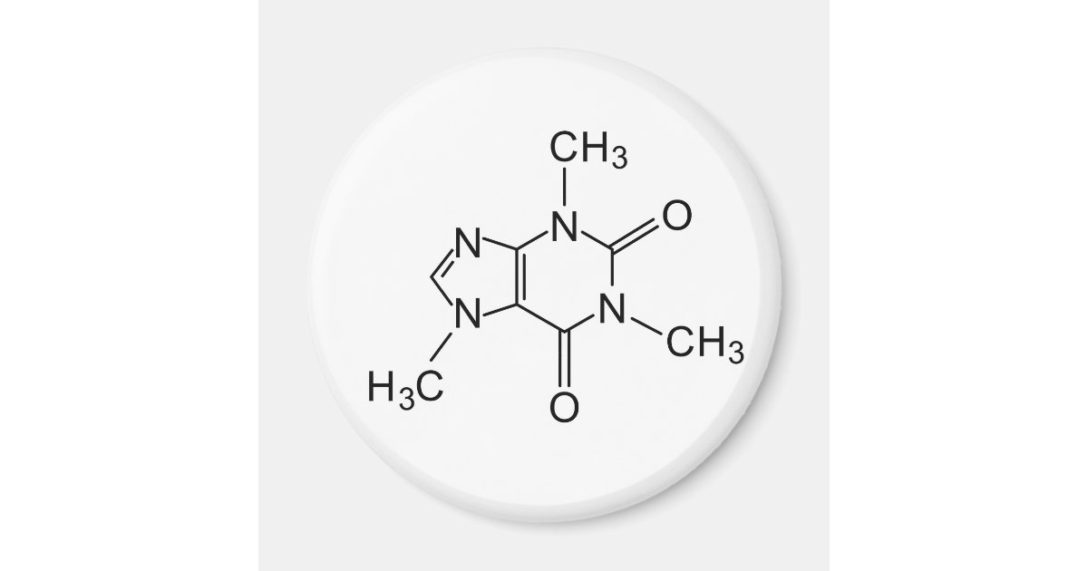 caffeine chemical formula coffee chemistry element magnet | Zazzle