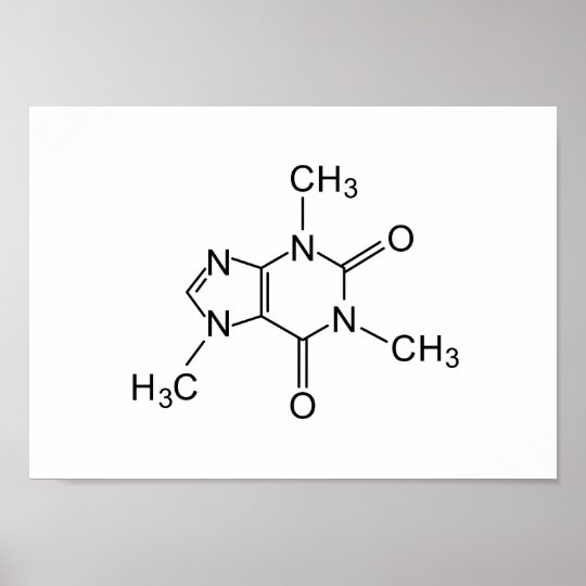 caffeine chemical formula coffee chemistry element poster | Zazzle.com