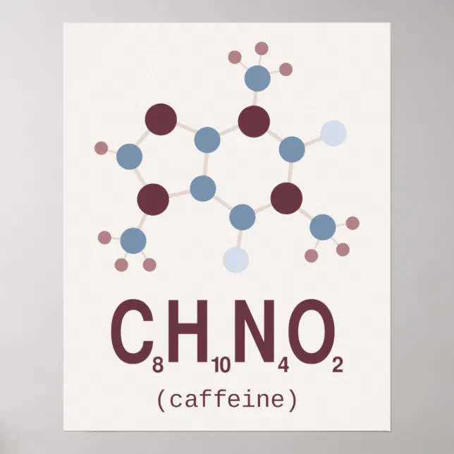 Caffeine Chemical Formula Poster | Zazzle