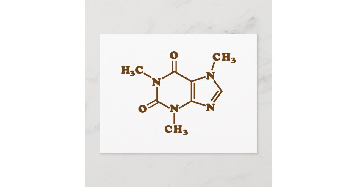 Caffeine Coffee Molecular Chemical Formula Postcard | Zazzle