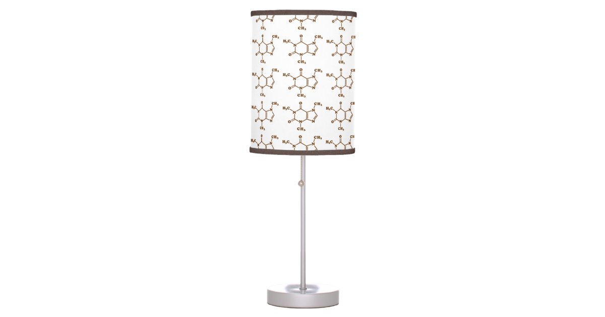 Caffeine Coffee Molecular Chemical Formula Table Lamp | Zazzle