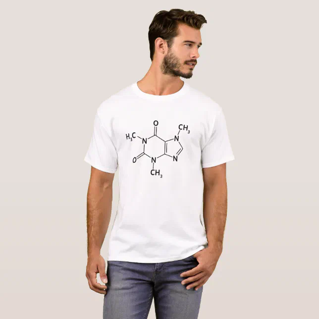 Caffeine Molecule Chemistry Coffee Adicted T-Shirt | Zazzle