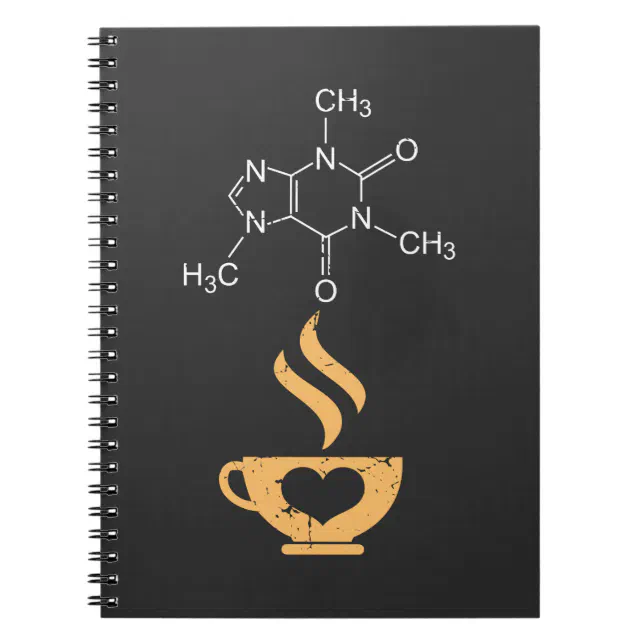 Caffeine Molecule Gift Coffee Lover Science Nerds Notebook | Zazzle