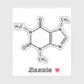 Caffeine molecule molecular structure sticker | Zazzle