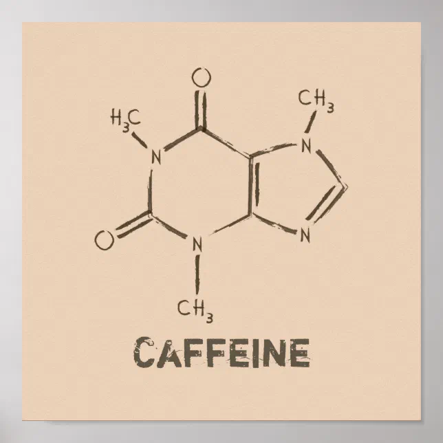Caffeine Molecule Poster | Zazzle